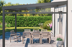 REXOpremium® VSG Alu Terrassenüberdachung mit Wandpfosten, 10m x 2m ...